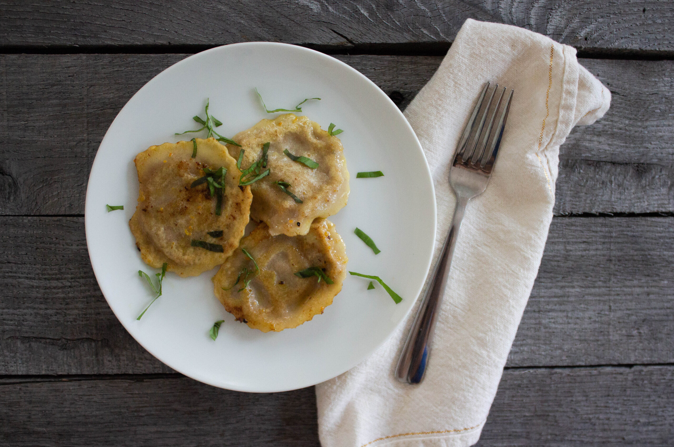 Vegan Mushroom Carrot Ravioli